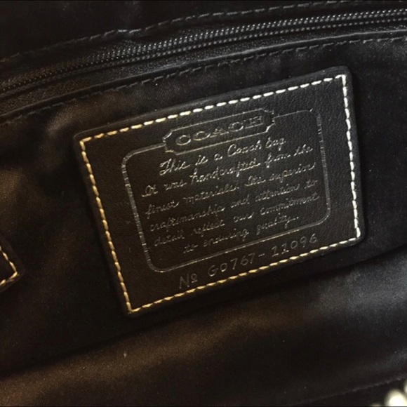 Coach | Bags | Coach Black Shoulder Bag With Metallic Stripe | Poshmark
